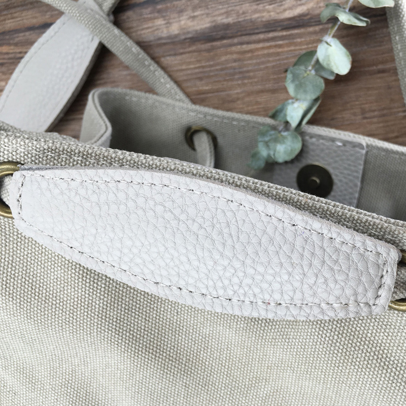 Easy-Matching Small Canvas Bag Womans Shoulder Bag in Beige - Morimiss.com