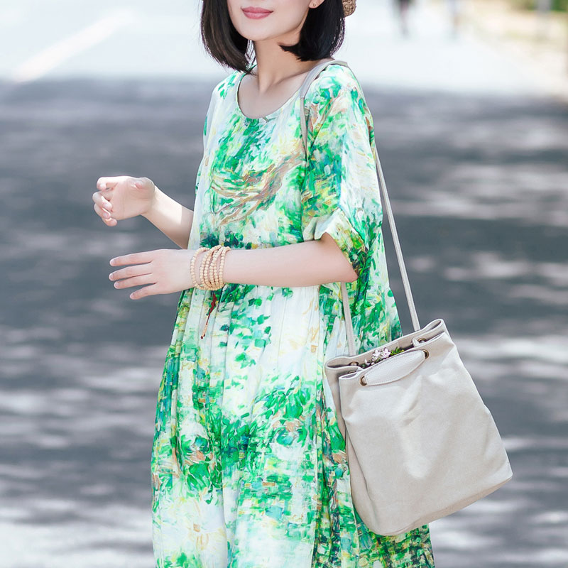 Easy-Matching Small Canvas Bag Womans Shoulder Bag in Beige - Morimiss.com