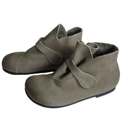 Color Gradient Cowhide Vintage Boots Leather Short Boots for Woman in ...