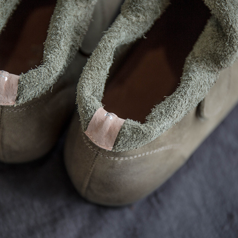 Color Gradient Cowhide Vintage Boots Leather Short Boots for Woman in ...