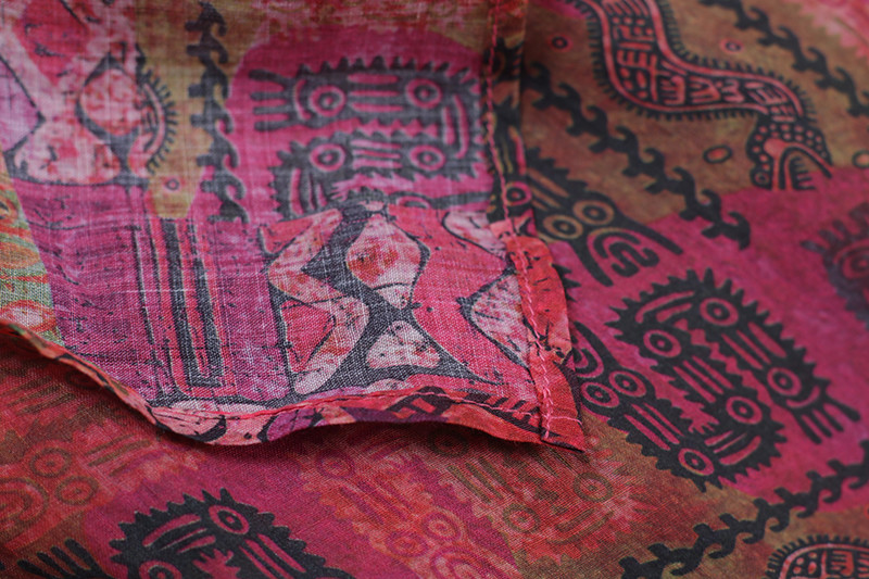 Artistic Geometric Printed Red Dress Asymmetrical Tunic Dress in Red ...