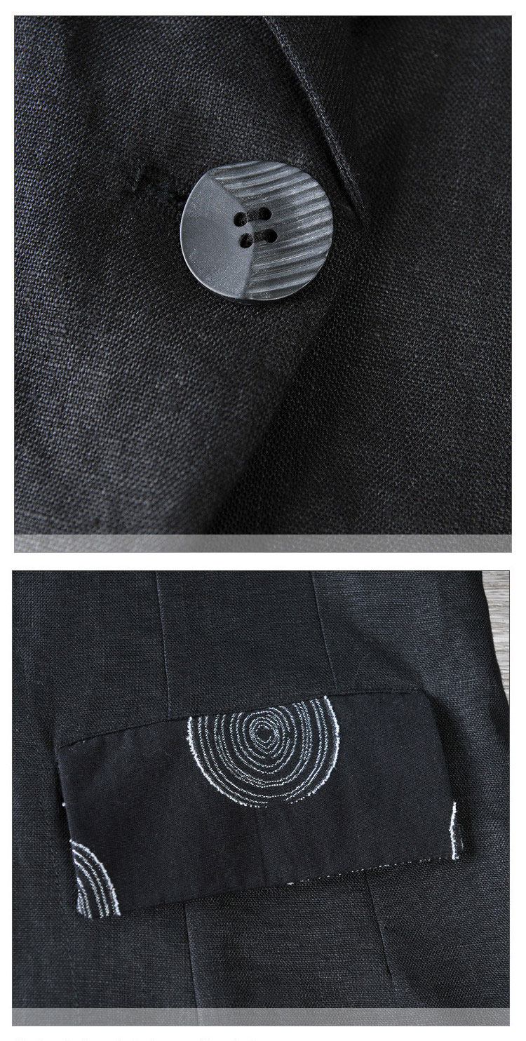 Leisure Style Long Sleeve Linen Blazer Customized Embroidery Office ...