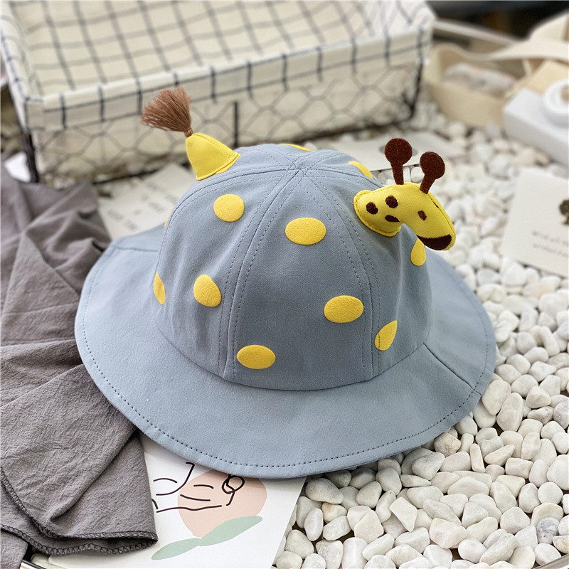 Stereo Giraffe Dotted Sun Hat with Detachable Face Shield for Toddlers ...