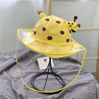 Stereo Giraffe Dotted Sun Hat with Detachable Face Shield for Toddlers ...