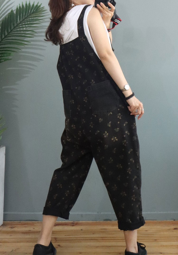 Sunflowers Prints Baggy Farmer Overalls Jean Summer Gardening Clothes ...