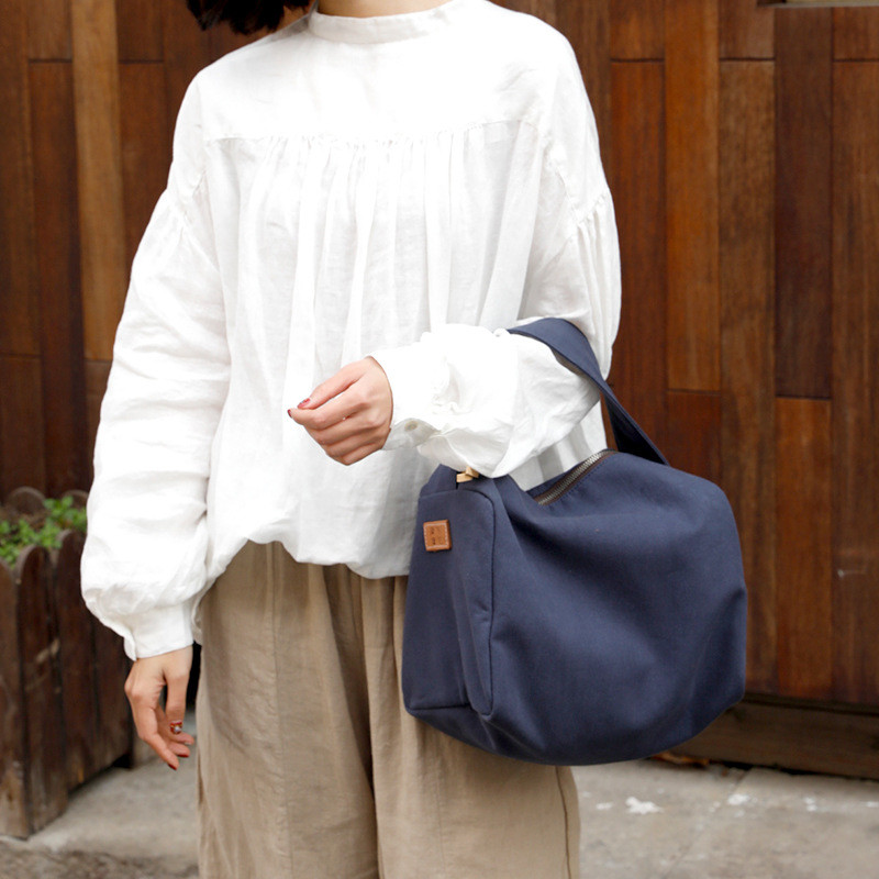 Minimalist Style Canvas Rectangle Bag Cute Travel Handbag in Gray ...