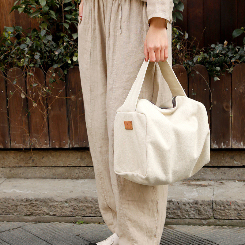 Minimalist Style Canvas Rectangle Bag Cute Travel Handbag in Gray ...