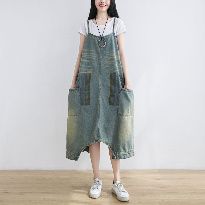 Special Design Denim Culottes Plus Size Denim Jumper Dress in Denim ...