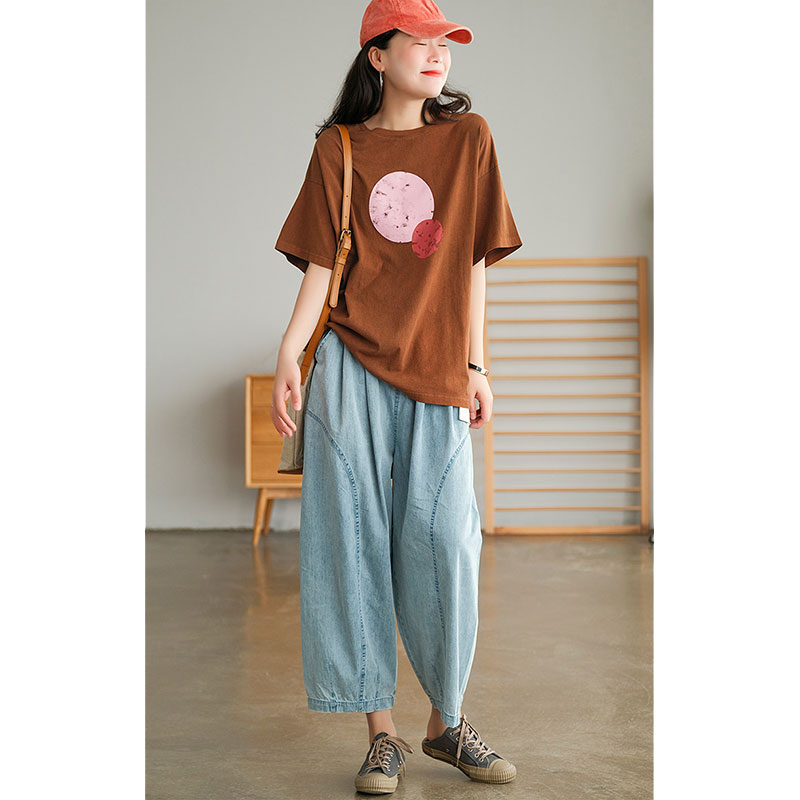 Light Blue Comfy Summer Jeans Womens Baggy Straight Leg Jeans with Belt ...