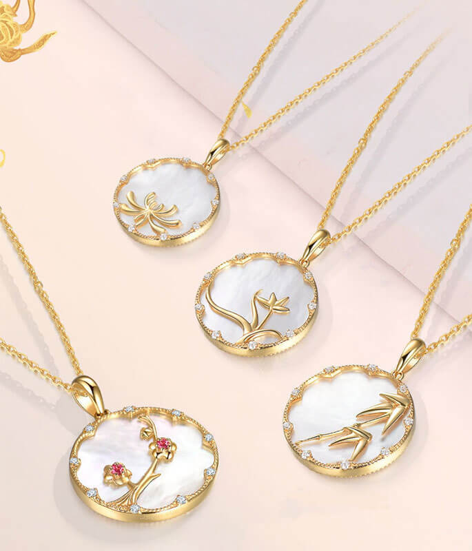 Chinese Elegant Designer Necklace Pinctada Albina Silver Necklace in #4 ...