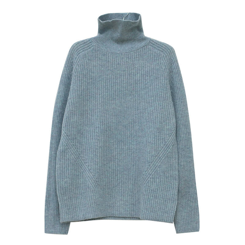 Baby Blue Wool Sweater Womens Knit Turtleneck Sweater in Azure S M L ...