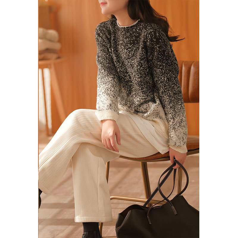 Color Gradient Dotted Sweater Womens Cozy Pullover in Royal Blue Coffee ...