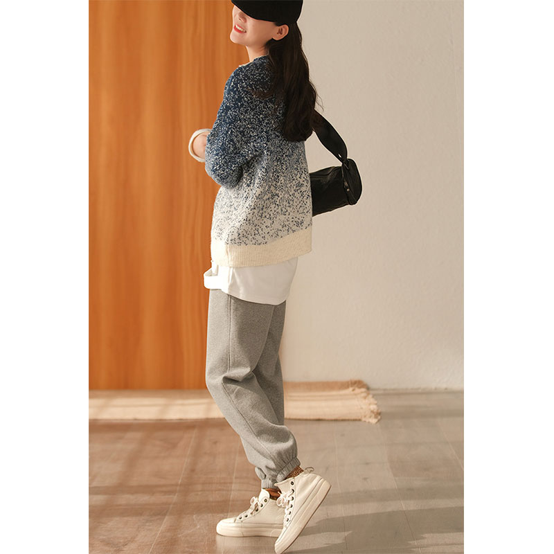 Color Gradient Dotted Sweater Womens Cozy Pullover in Royal Blue Coffee ...