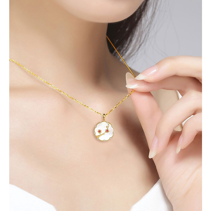 Chinese Elegant Designer Necklace Pinctada Albina Silver Necklace in #4 ...