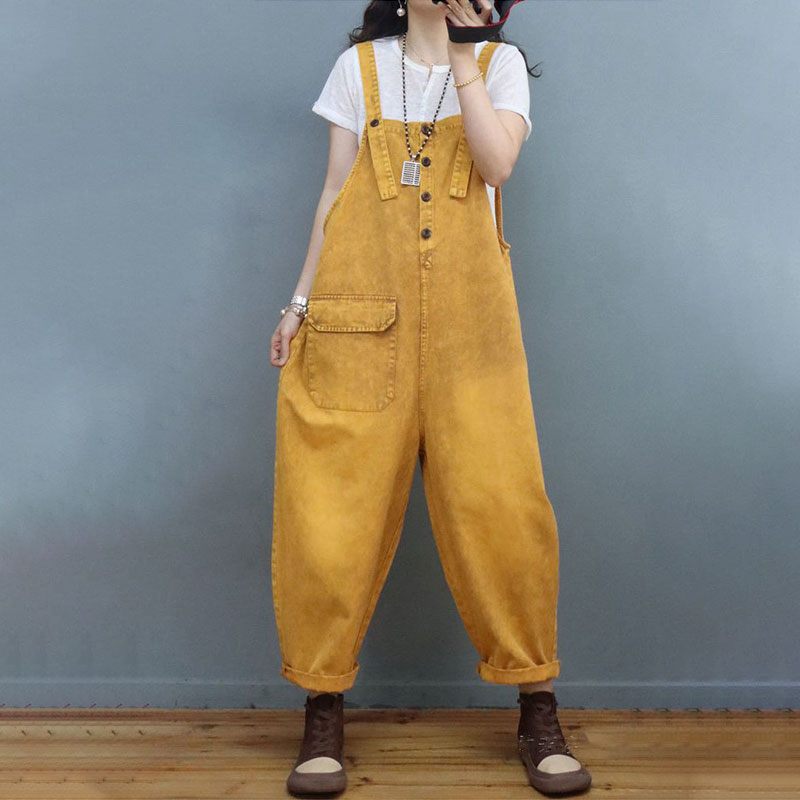 Pop Colored Jean 90S Overalls Single Pocket Bib Overalls in Black One ...