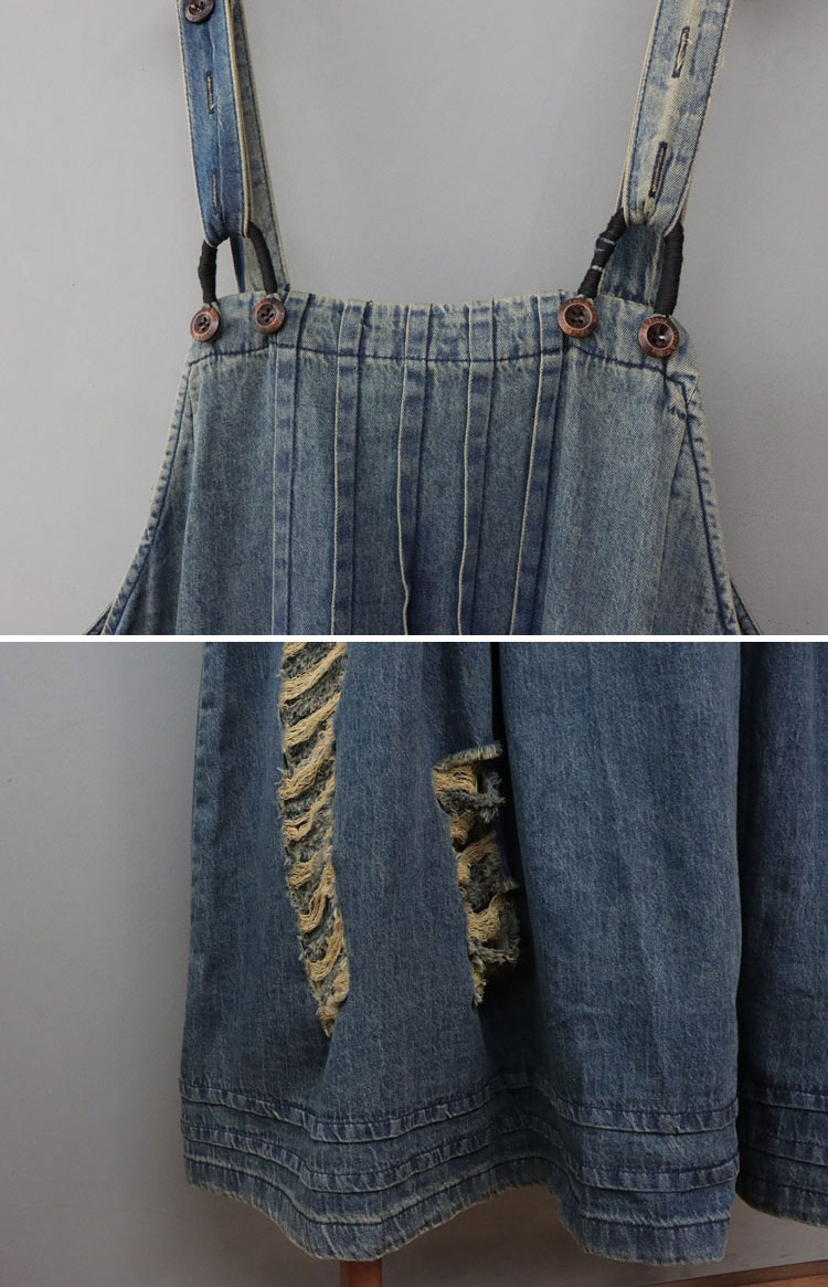 Thin Denim Comfy Maxi Dress Summer Ripped Flare Sundress in Black One ...