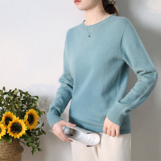 Pastel Colors Sheep Wool Sweater Winter Lilac Knitwear in Apricot Sea ...