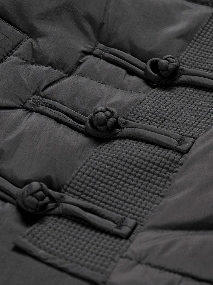 Frog Buttons Chinese Down Coat Womens Short Puffer in Azure M L ...