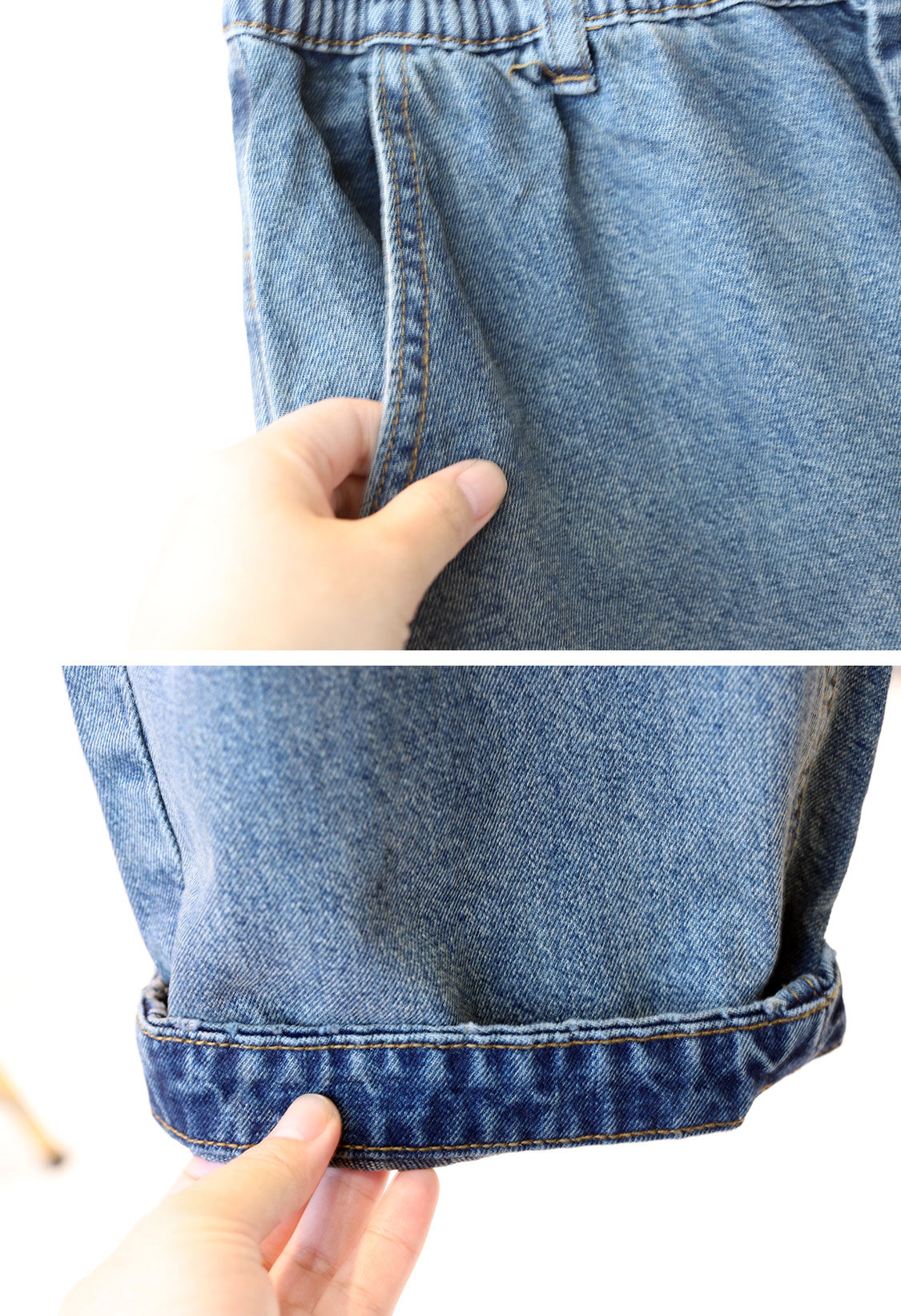 Button Fly Baggy Stone Wash Jeans Comfy Ripped Jeans in Light Blue Blue ...