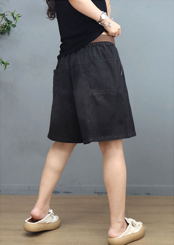 Summer Wide Leg Jorts Straight Leg Stone Wash Jean Shorts in Blue M L ...