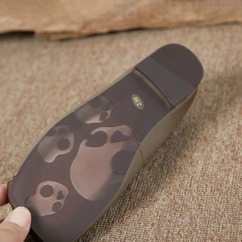 Front Cross Leather Ballet Shoes Cozy Shallow Sandals in Black Gray 35 ...