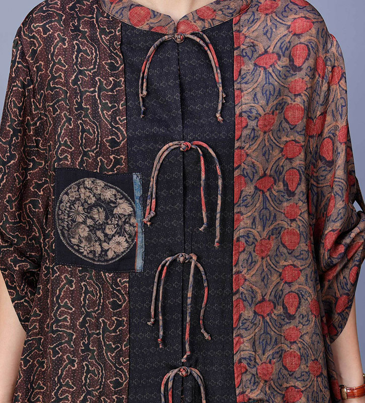 Ethnic Buttons Printed Slit Dress with Wide Leg Pants in Top and Bottom ...