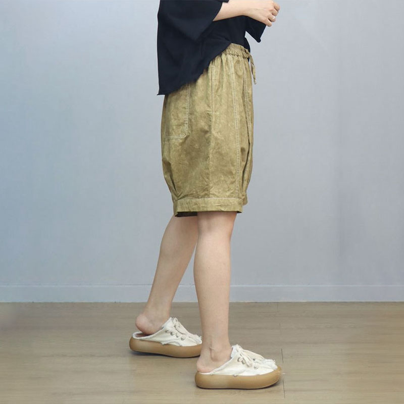 Lazy Day Wide Leg Balloon Shorts in Apricot One Size - Morimiss.com