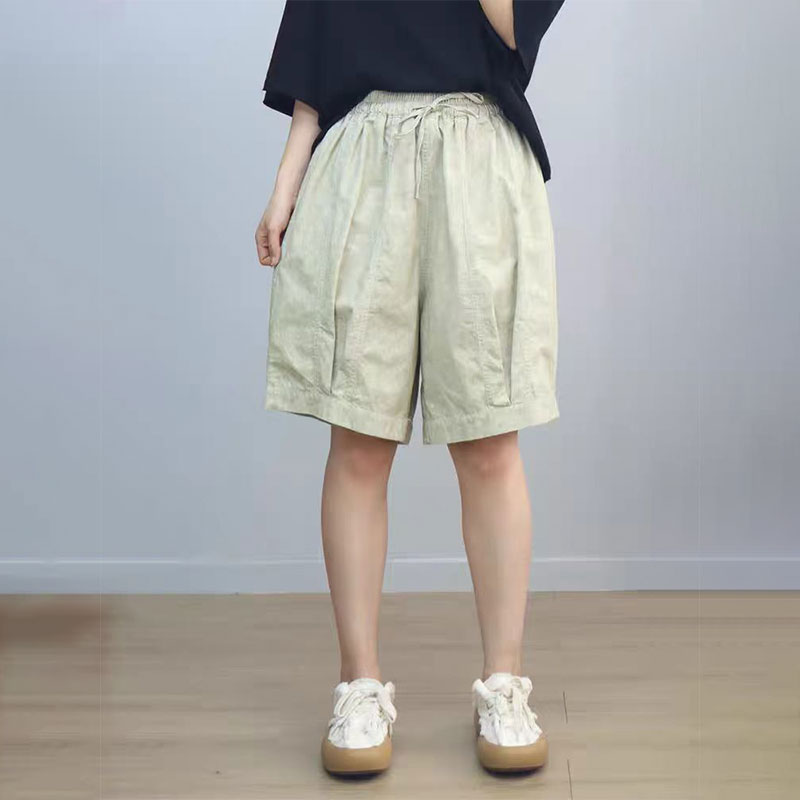 Lazy Day Wide Leg Balloon Shorts in Apricot One Size - Morimiss.com