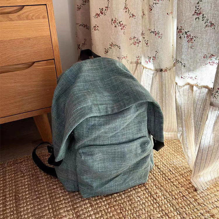 Cotton Linen Versatile Backpack for Teachers and Students in Small ...